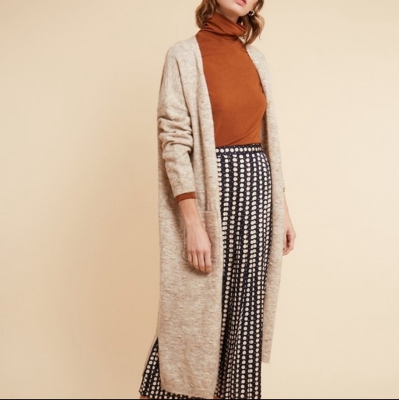 FRNCH | Sweaters | Frnch Paris Beige Oversized Knit Cardigan Duster ...